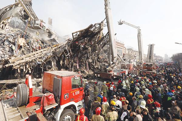 Collapse of burning Tehran high-rise kills 30 firefighters – The Gulf ...